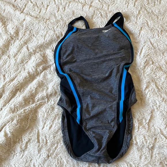 Speedo | Swim | Barely Worn Speedo Greyblue Black Side Mesh Removable ...
